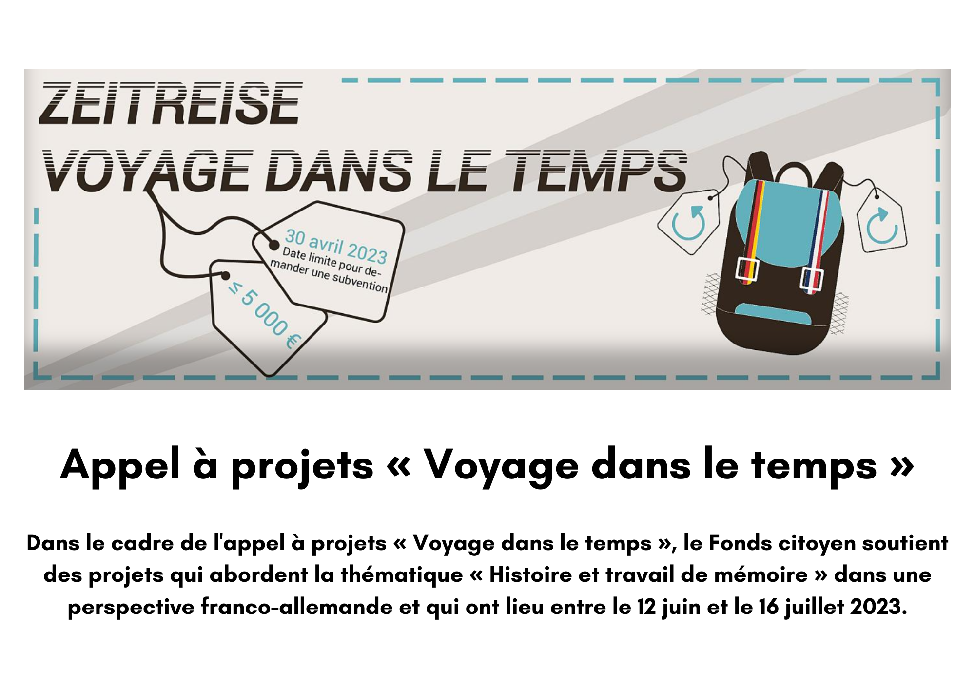 Appel à projets « Voyage dans le temps » – MDE Vallée du Rhône